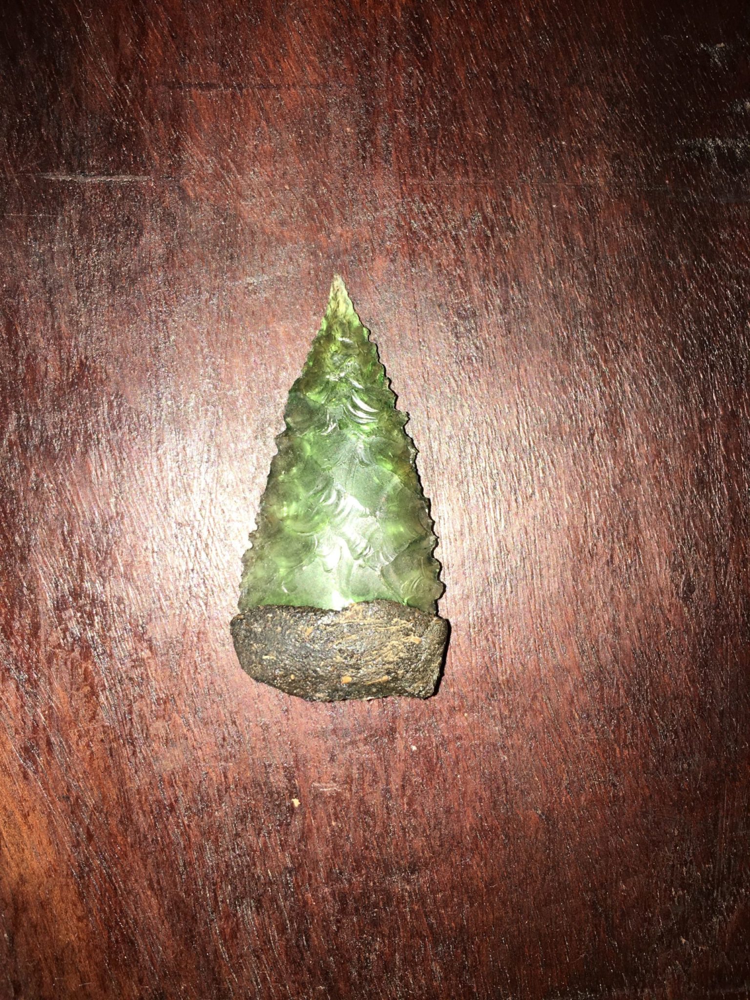 Lovely light green bottle glass Kimberley point with razor edge ...